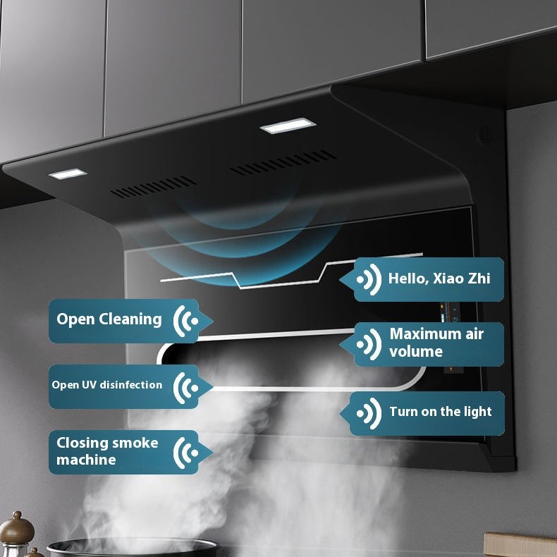 kitchen exhaust fan hood Smart range hood with strong suction power ...