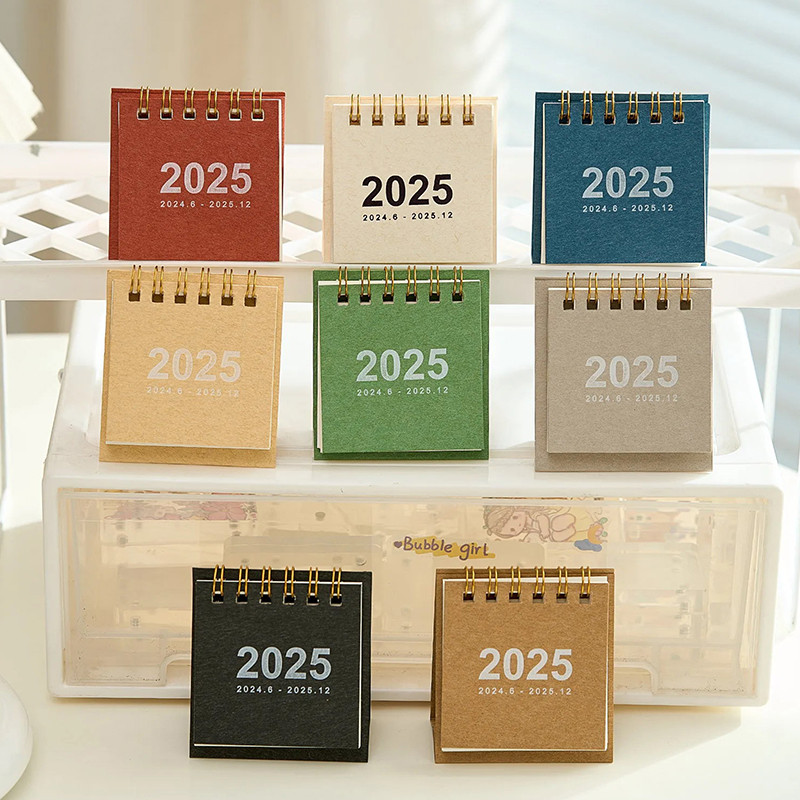{ MY Fashion } 2025 Mini Simple Small Desk Calendar Pocket Portable ...
