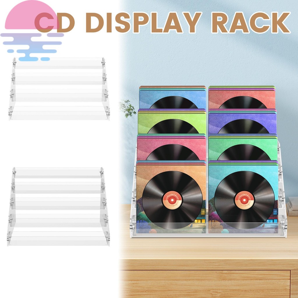 Acrylic CD Display Stand Transparent Sturdy Desktop Storage Rack Large ...