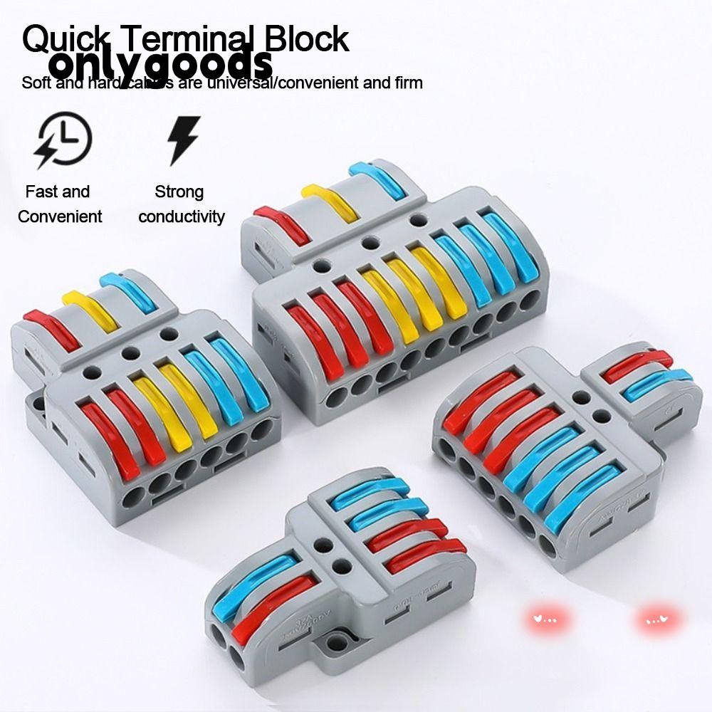 ONLYY Quick Terminal Block, Mini Universal Compact Wire Connector, Docking Push-in Terminal ...