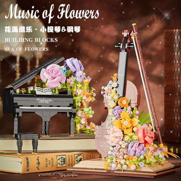 lego flower bouquet lego brick Lego sesuai untuk bunga abadi, piano ...