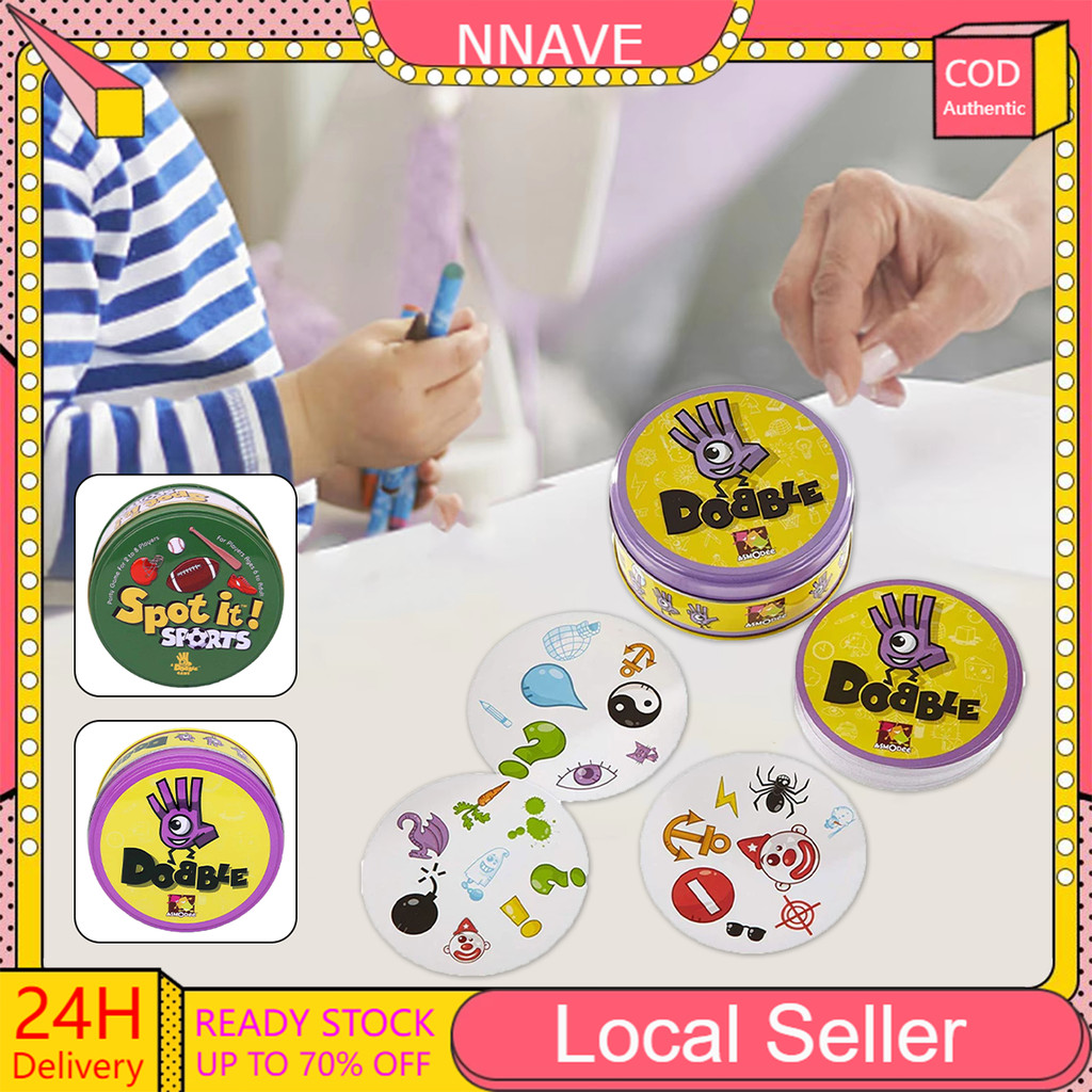 Dobble Card Game 2 to 8 Players Spot It Board Game with Metal Box Party ...