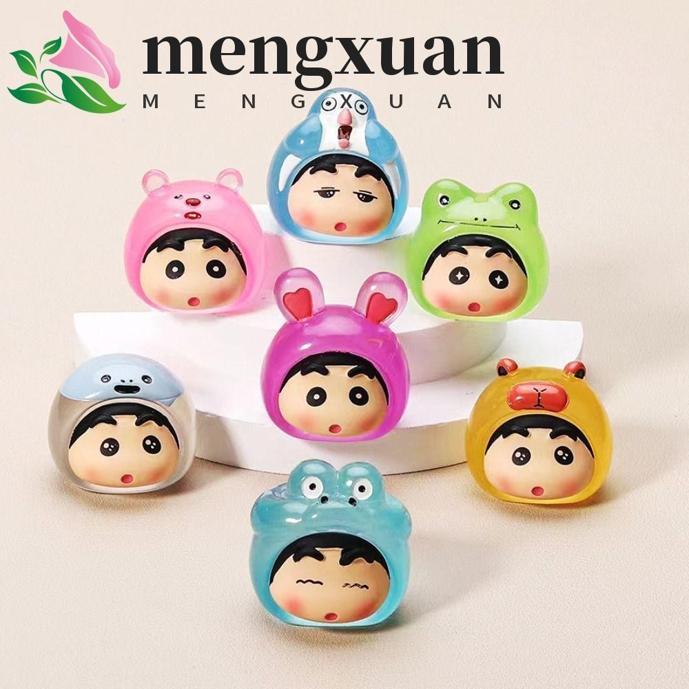 MENGXUAN 7pcs Crayon Shin-chan Luminous Figurine, Resin Nohara ...