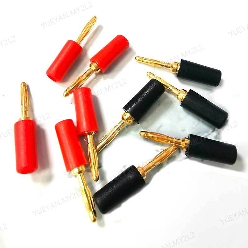 4PCS 2MM Audio Banana socket Plug Mini Speaker Pure Copper Gold Plated ...