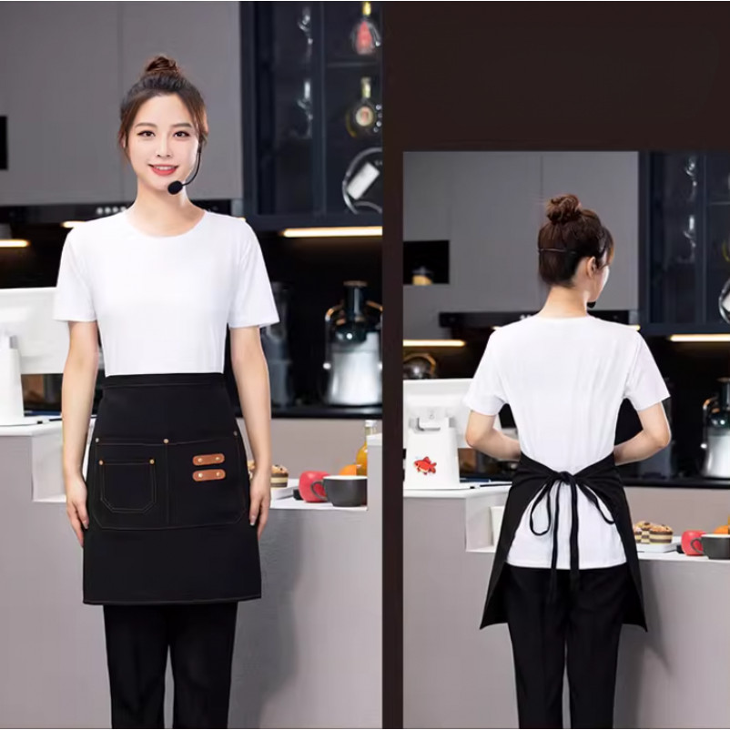 Canvas waterproof apron for restaurants coffee shops work clothes men's ...