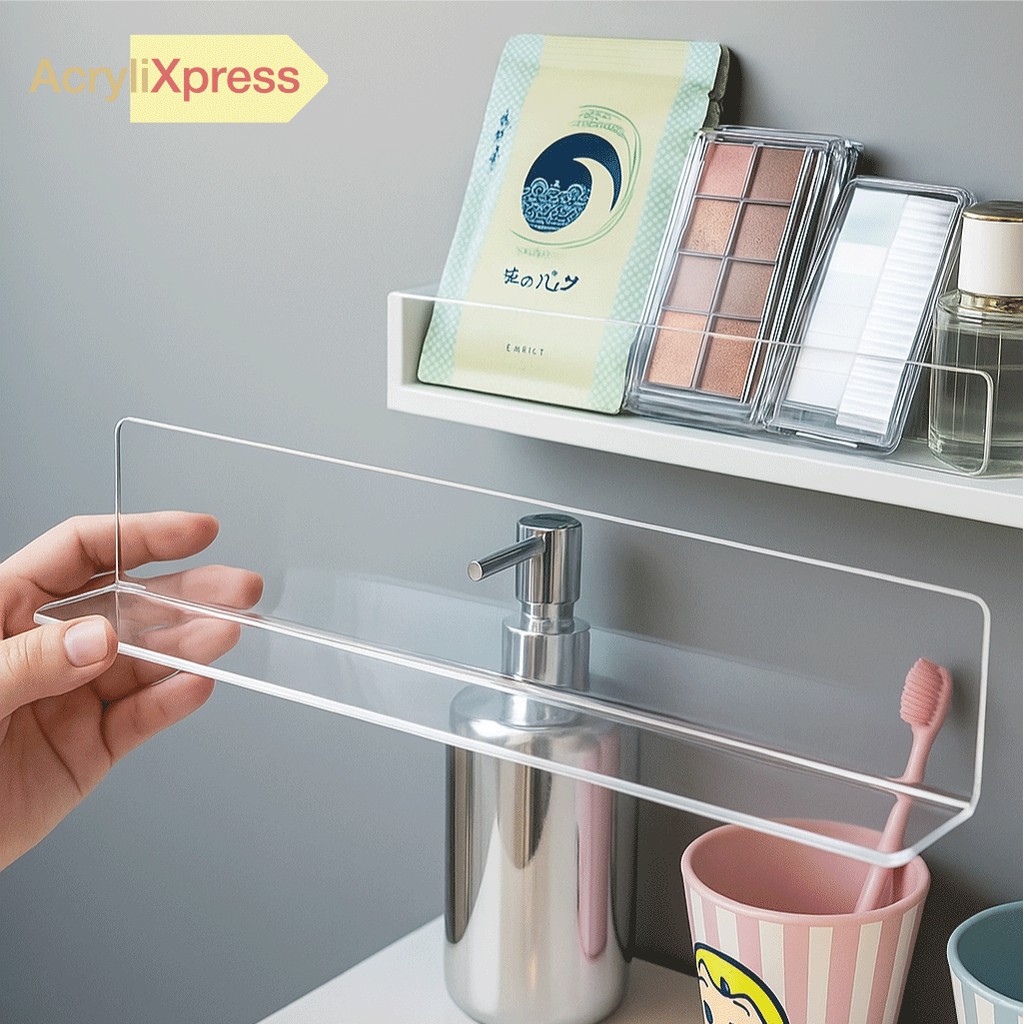 Acrylic Home Cabinet Partition Shelf Partition Transparent PVC L-Shaped ...