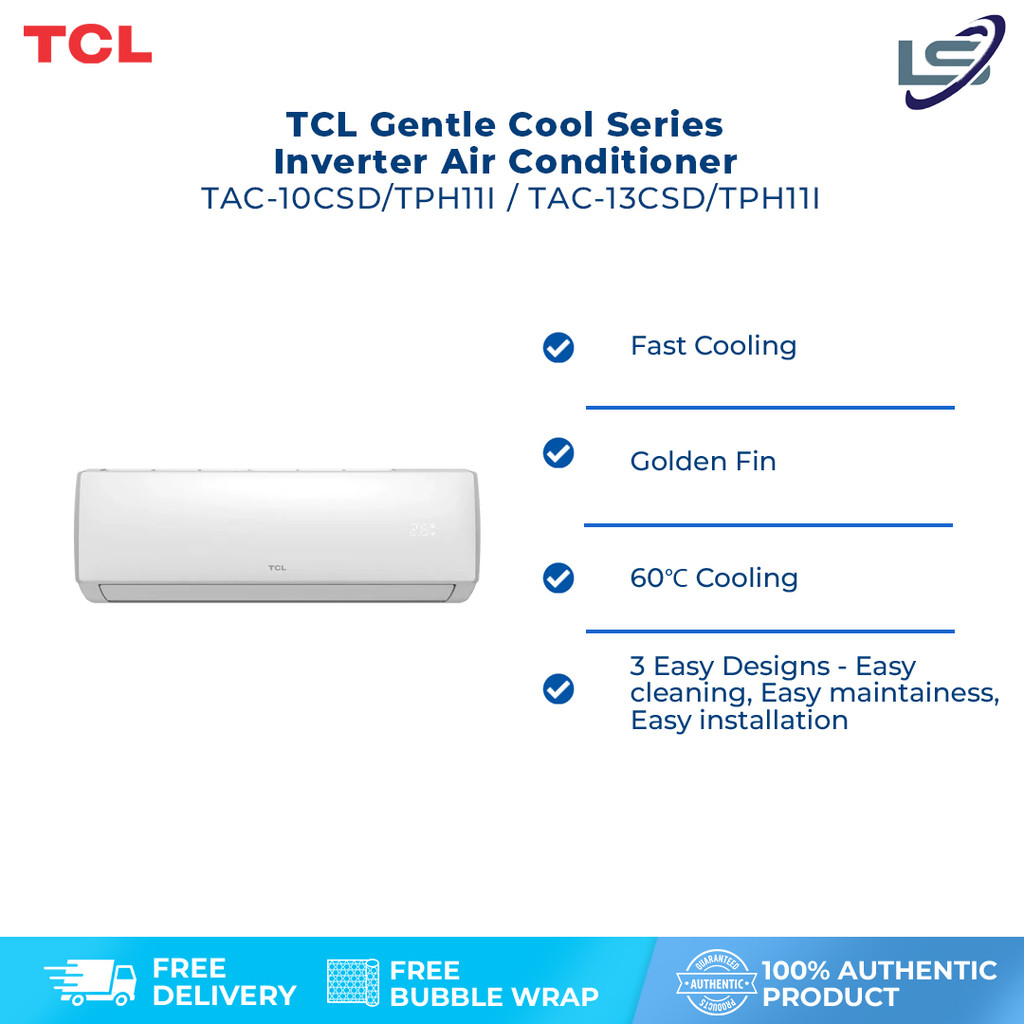 TCL 1HP R32 Gas Aircond Gentle Cool Series Inverter Air Conditioner TAC ...