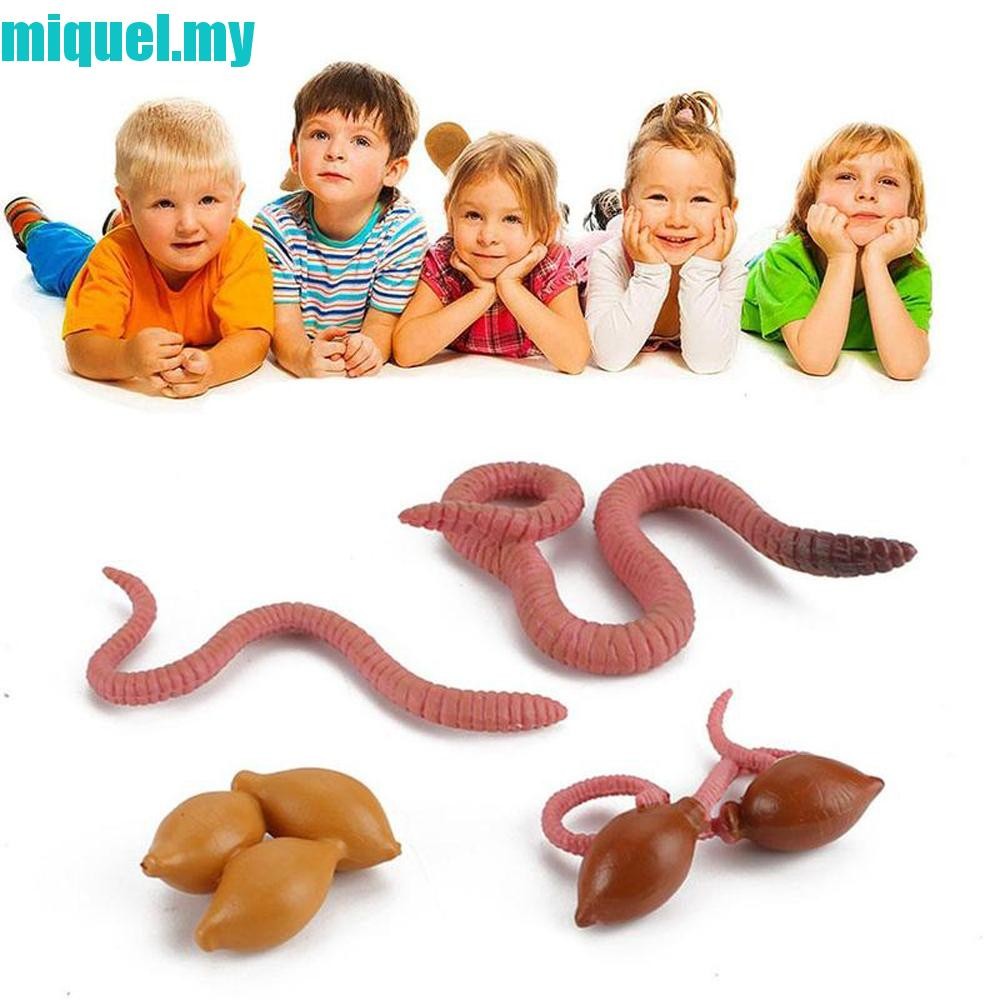 MIQUEL Realistic Life Cycle Collect Plastic Earthworm King Crab Animals ...