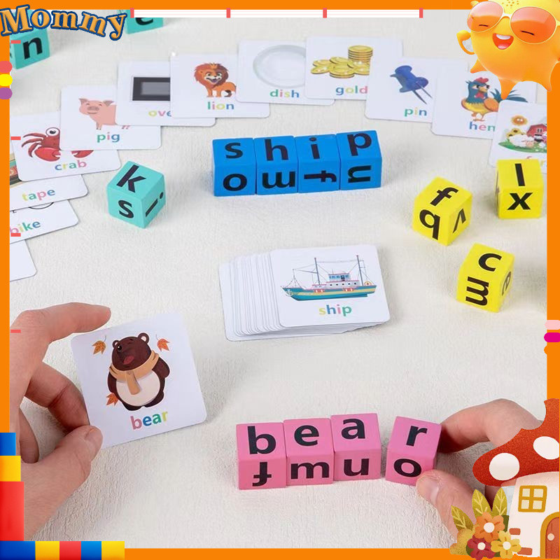 【🇲🇾 Ready Stock】Letter Spelling Block Flash cards game blok huruf ...