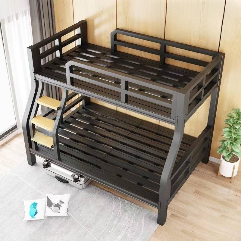 Thick Double Decker Steel Loft Bed Queen Bunk Bed Double Layer Up Down ...