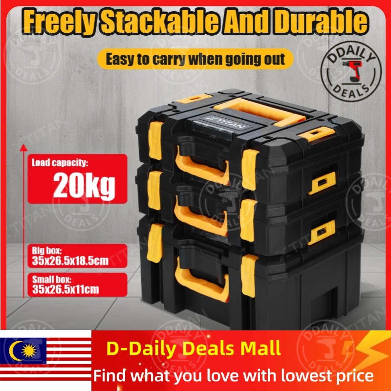 XTITAN Multipurpose Case Tool Storage Box Portable Plastic Tool Box ...