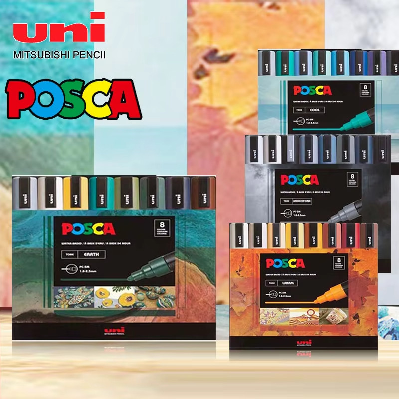Uni POSCA Markers Set 1M/3M/5M Graffiti Paint Pen Art Markers POP ...