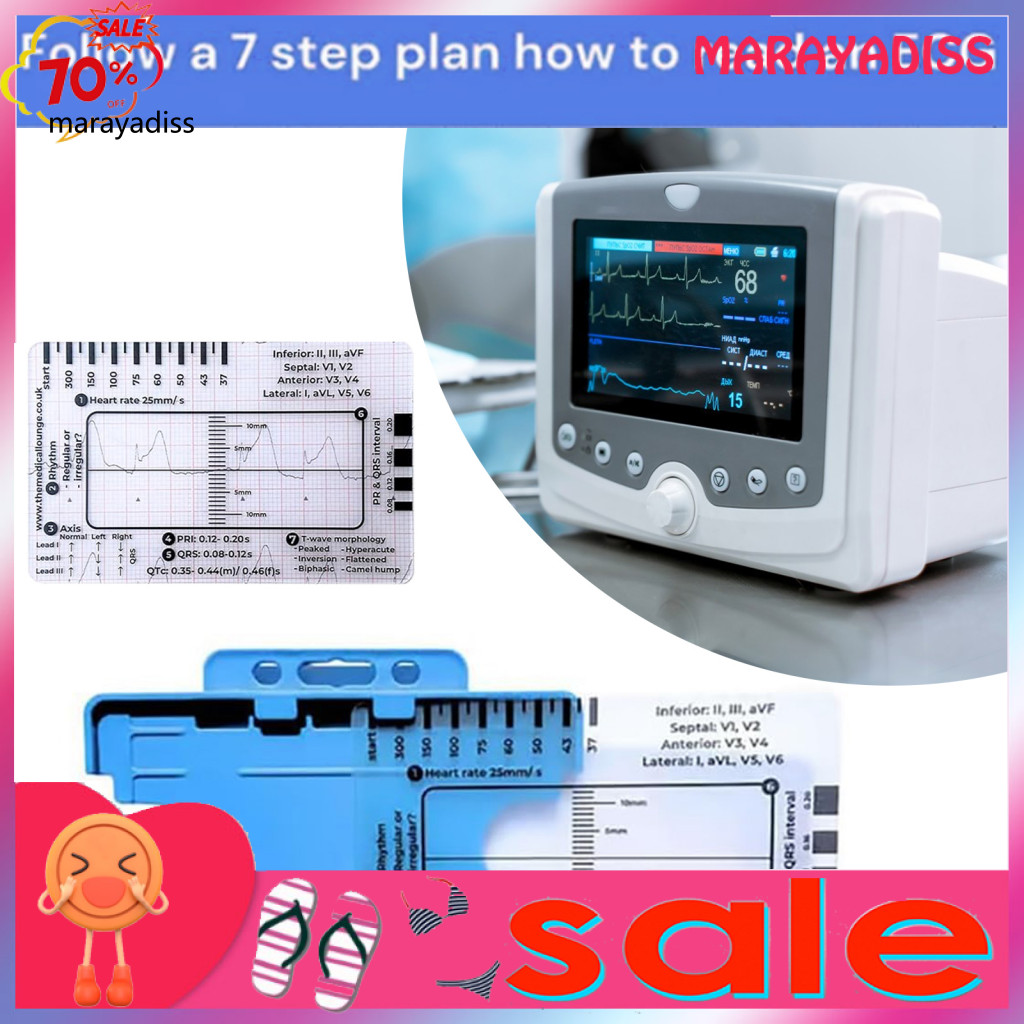Pocket-sized Ekg Ruler Portable Ekg Guide Transparent Ekg Caliper ...