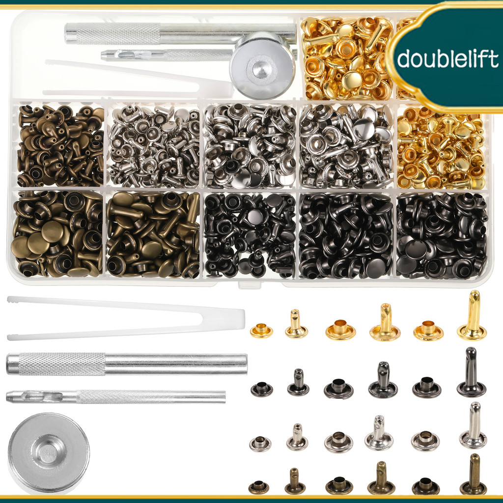 Creative With Leather Crafts Using Metal Double Cap Rivets Wide ...