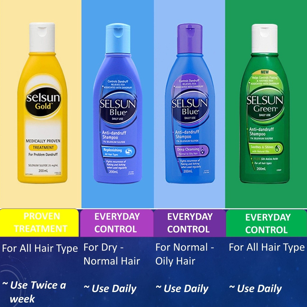 【Selsun 】Anti-Dandruff Shampoo Range Selsun gold/blue/purple/green anti ...