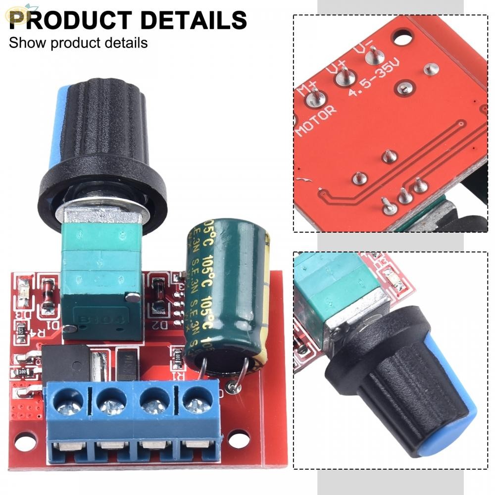 For DC Motor PWM Speed Controller Adjustable Switch with Resettable ...