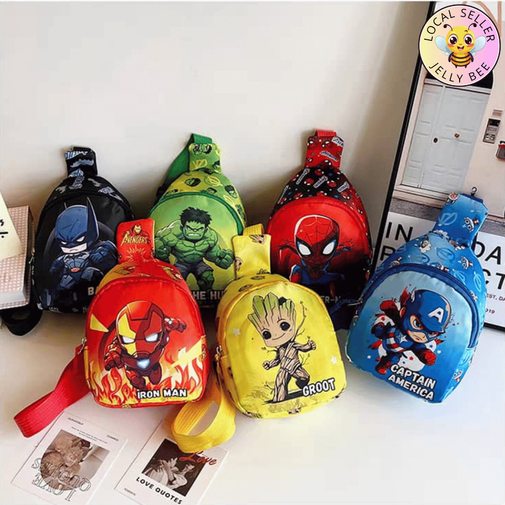 J&B Kids Cartoon Superhero Chest Bag Marvel Sling Bags Coin Purse ...