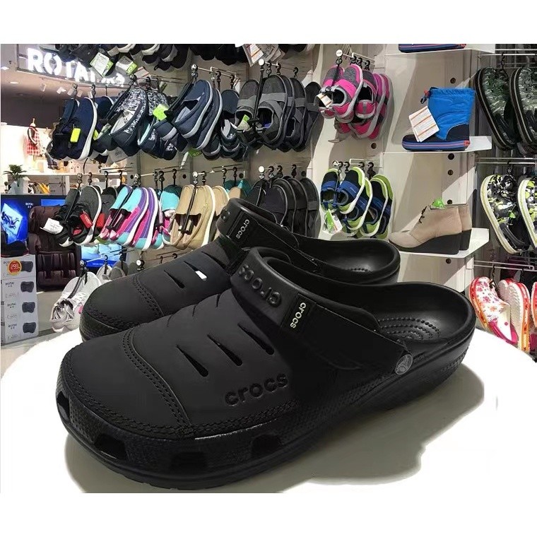 Crocs Mens Yukon Clog Half leather Outdoor Beach Recreation Beach ...