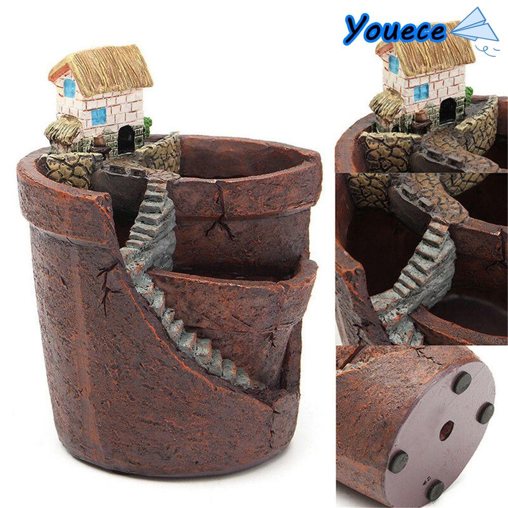 YOUECE Flower Pots Micro Landscape Herb Trough Box Bed Succulent Plant ...