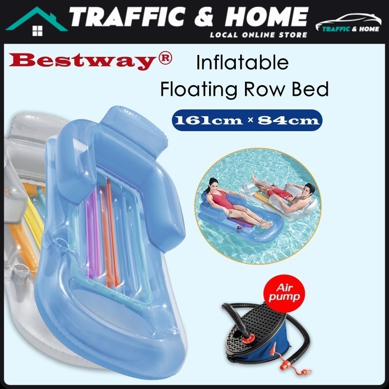 Water Inflatable Floating Row Bed Toy Lounger Drift Swim Ring Swimming ...
