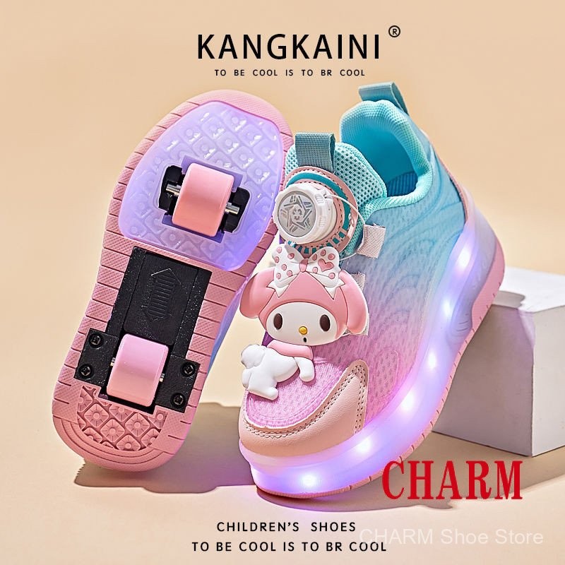 Original 】Melody Girls' Runaway Shoes Double-Wheeled Children's Light ...