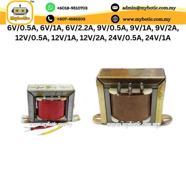 Teletron Power Transformer 6V/0.5A, 6V/1A, 6V/2.2A, 9V/0.5A, 9V/1A, 9V ...