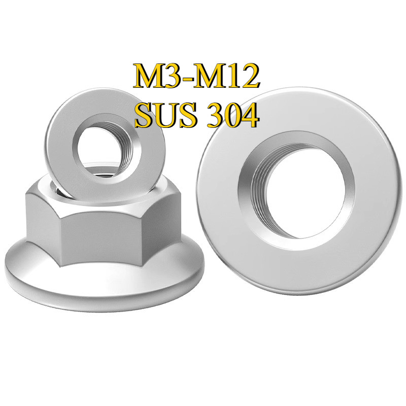 304 Stainless Steel Flange Nut Flat/Daclo Flat Bottom Hex Nut M3/M4/M5 ...