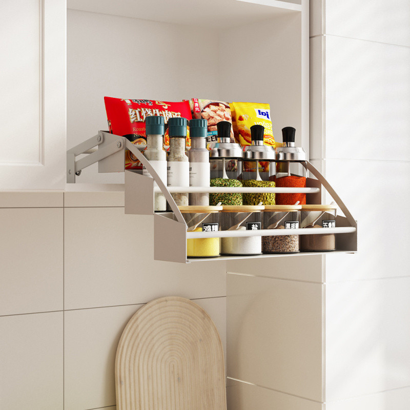 Kitchen Cabinet Hanging Cabinet Pull-Down Rack Lifting Basket Condiment ...