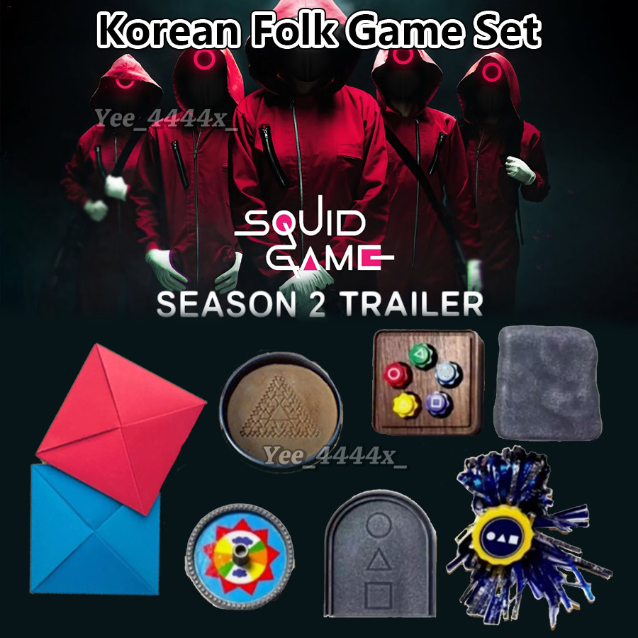 Squid Game Korean Folk Game Set Traditional Dice Game Jebi Chagi, Gong ...