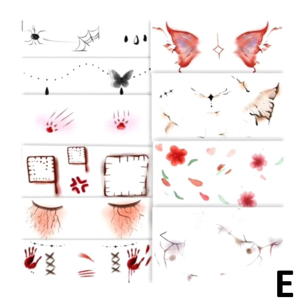 Halloween Fake Tattoo Face Sticker Spider Scar Tattoo Scar Sticker ...