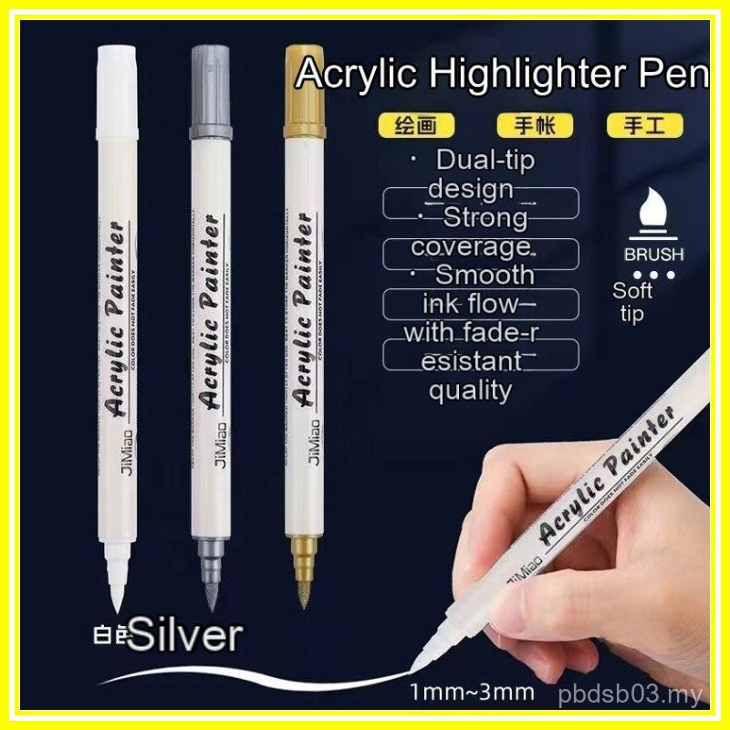 Penanda Akrilik Pen Serlah Putih Lukisan Pen Cat Putih Kalis Air Seni ...