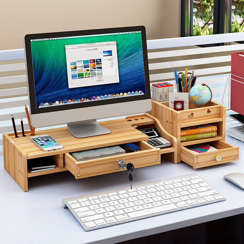 Desktop Computer Monitor Screen Elevated Rack Base Bracket Office ...