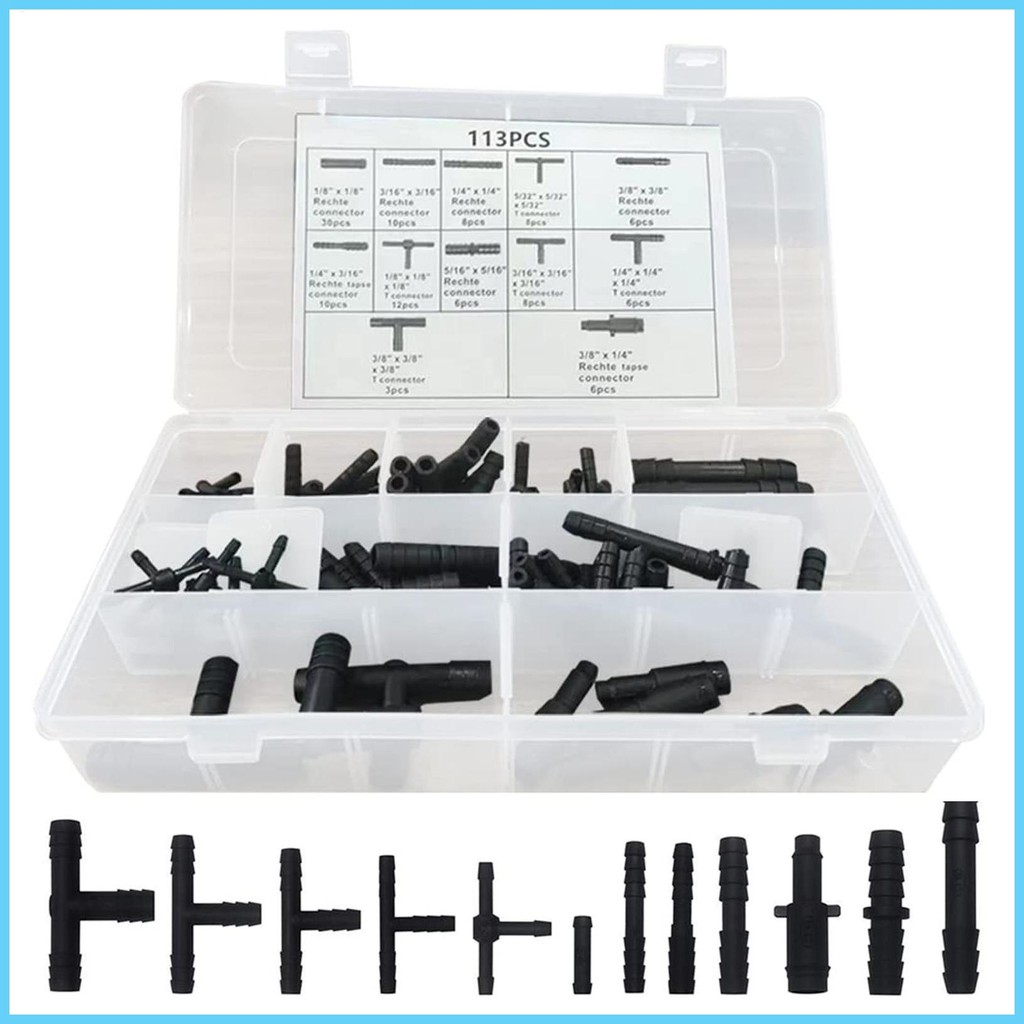 Vacuum Connector Assortment Kit 113PCS Vacuum Tee Connector Assortment ...