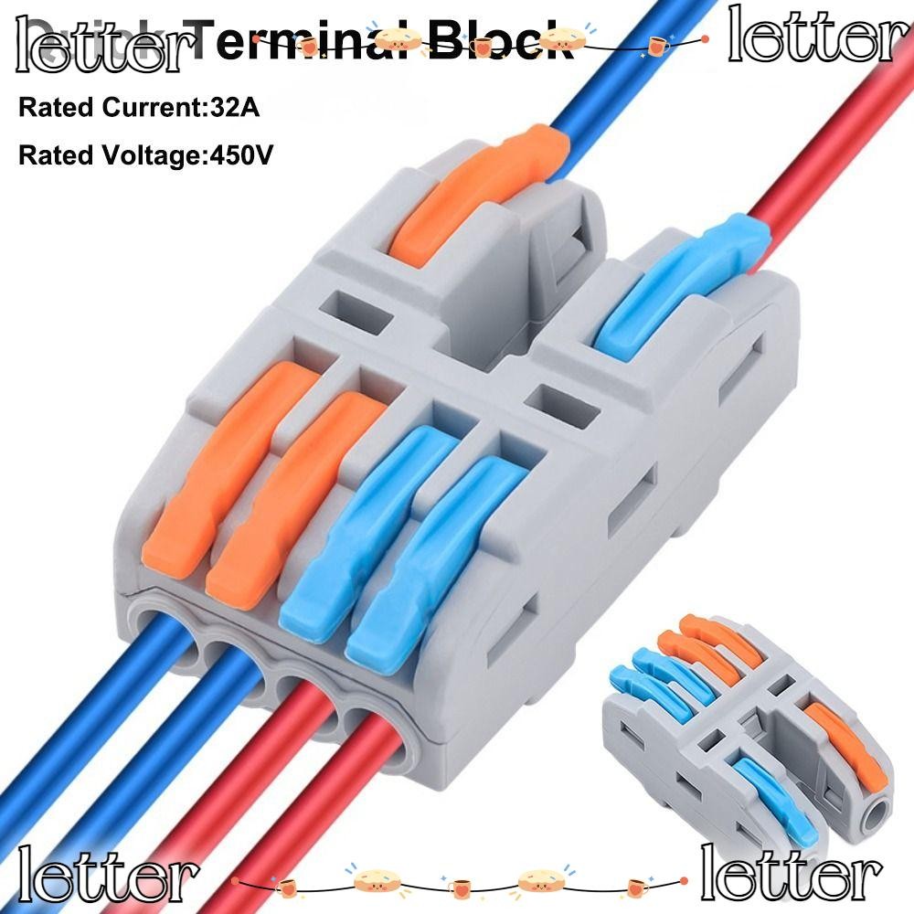 LETTER Wire Connector, Universal Compact Mini Quick Terminal Block ...