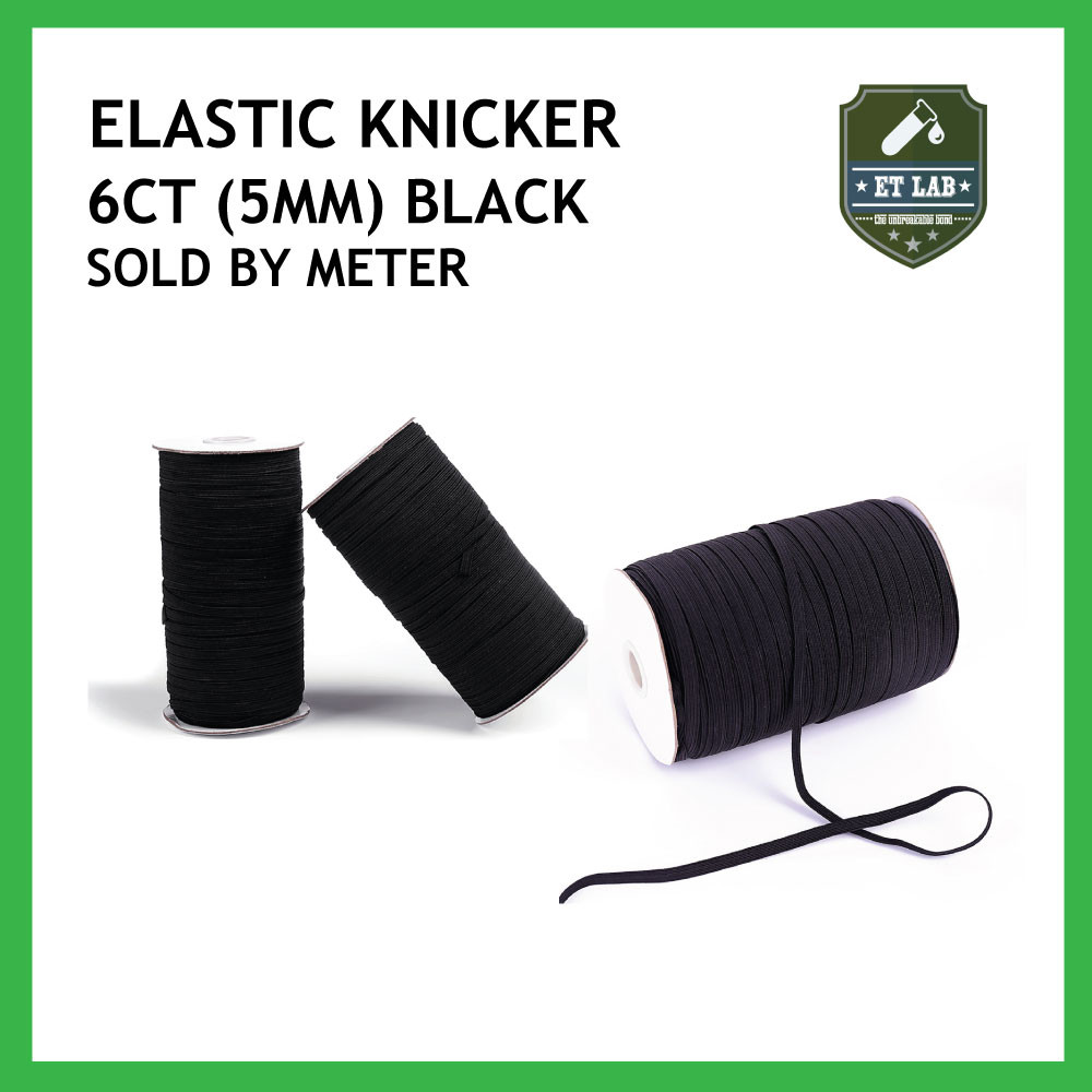 6CT 5MM GETAH RUBBER ELASTIC KNICKER BAND SOLD BY METER (BLACK ...