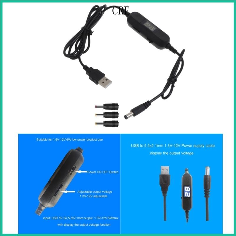 CRE USB 5V to DC 1 5V-12V USB Voltage Step Up Converter Cable Volt ...