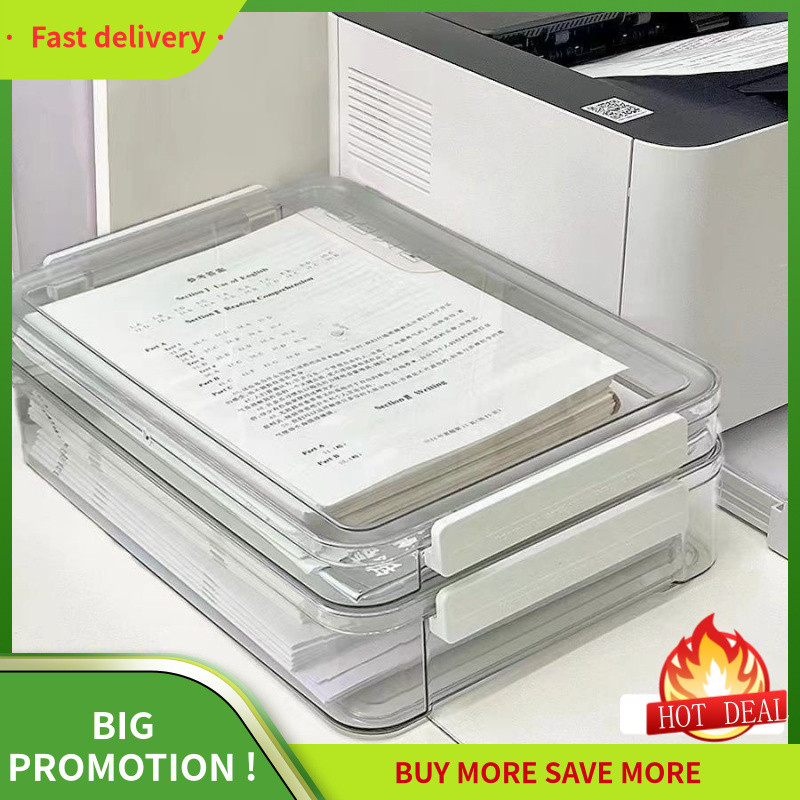 A4 File Storage Box Organizing Box Transparent Plastic Account Book ...