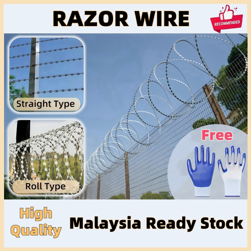 Razor / Concertina Barbed Wire (Cross Type with clips) - 450mm = 5, 8m ...