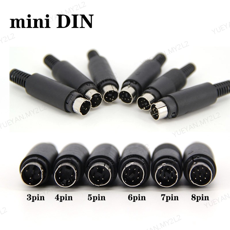 Mini DIN Male Plug 3/4/5/6/7/8 PIN Chassis Cable Mount D Connector ...