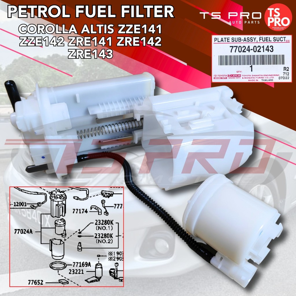 Toyota Genuine Petrol Fuel Filter Penapis Corolla Altis ZZE141 ZZE142 ...