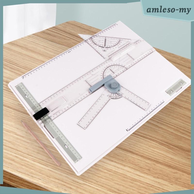 [AmlesoMY] A3 Drawing Tool Set Sliding Ruler Angle Adjustable Measuring ...