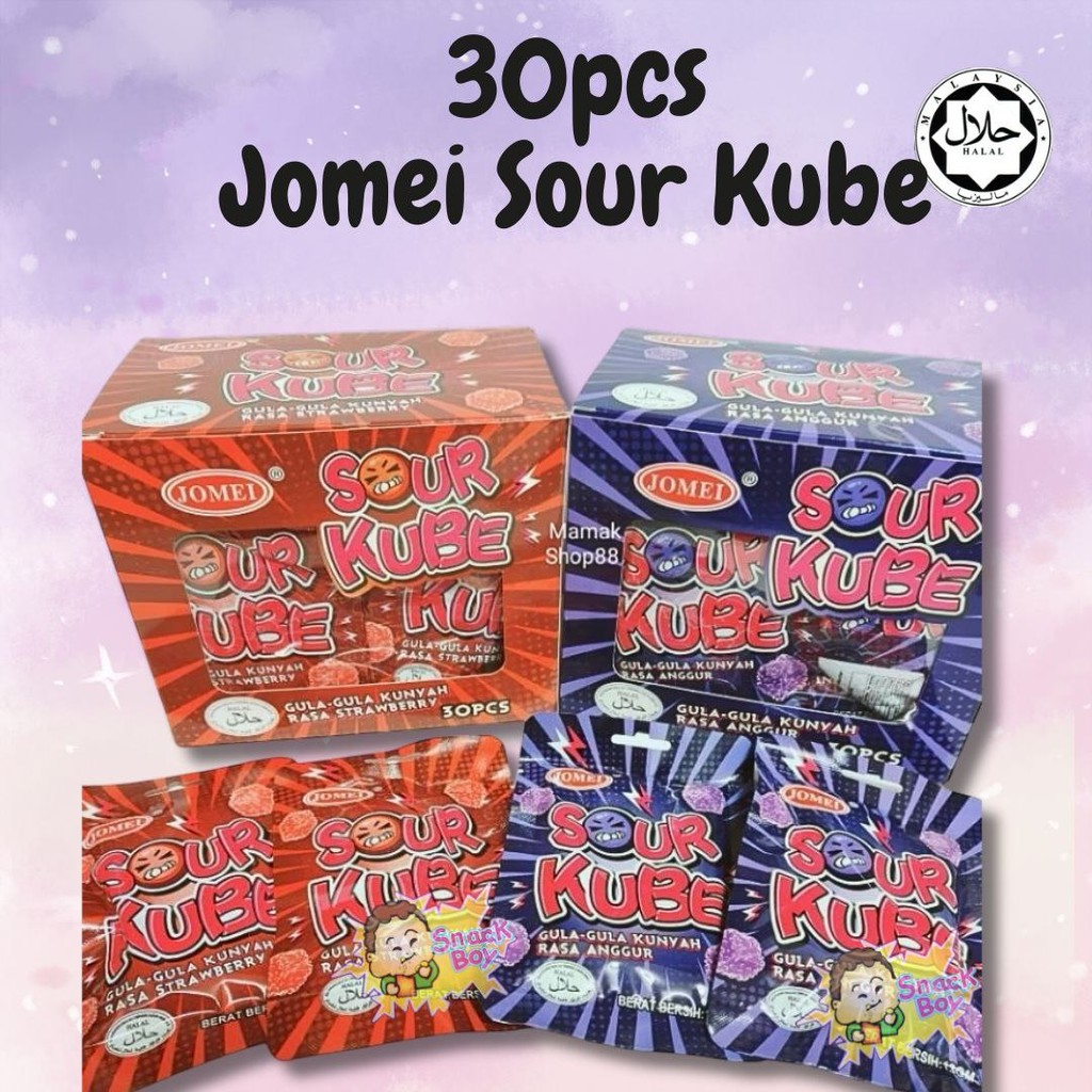 30pcs Jomei Sour Kube Chewy Candy (Grape/Strawberry) – Tangofood ...
