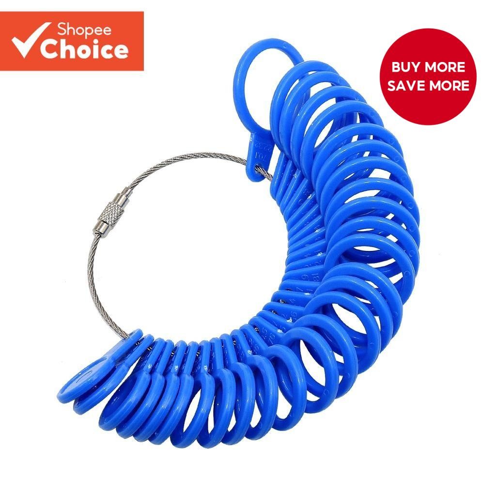 US UK Blue Plastic Ring Sizer Tool Finger Size Gauge Measuring Kit Ring ...