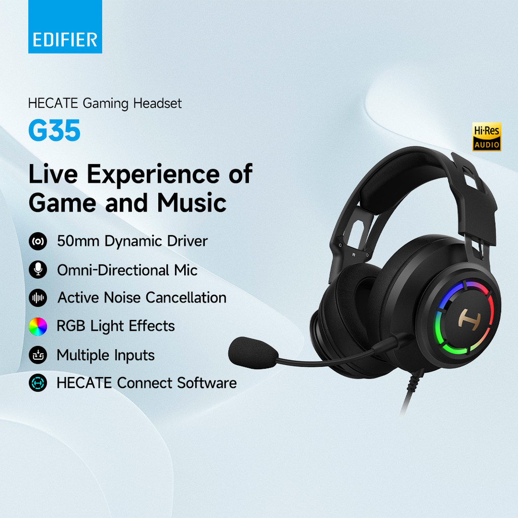 Edifier Hecate G35 7.1 Surround Sound Gaming Headset - Hi-Res Audio ...