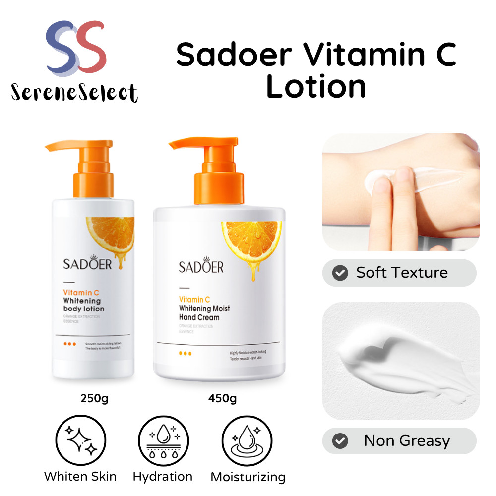 Body Lotion Sadoer Whitening Vitamin C Moisturizing Soft Skin Losyen Badan Cream Hydrating Kulit ...