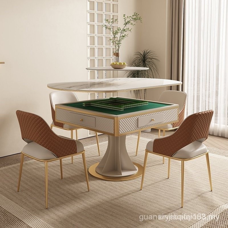 BlSilent krim gaya Mahjong meja batu plat meja makan moden mudah dan ...