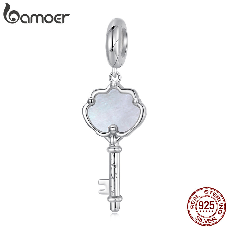 Bamoer 925 Sterling Sliver Charm Shell Key Design Pendant DIY for Bracelet Gifts | Shopee Malaysia