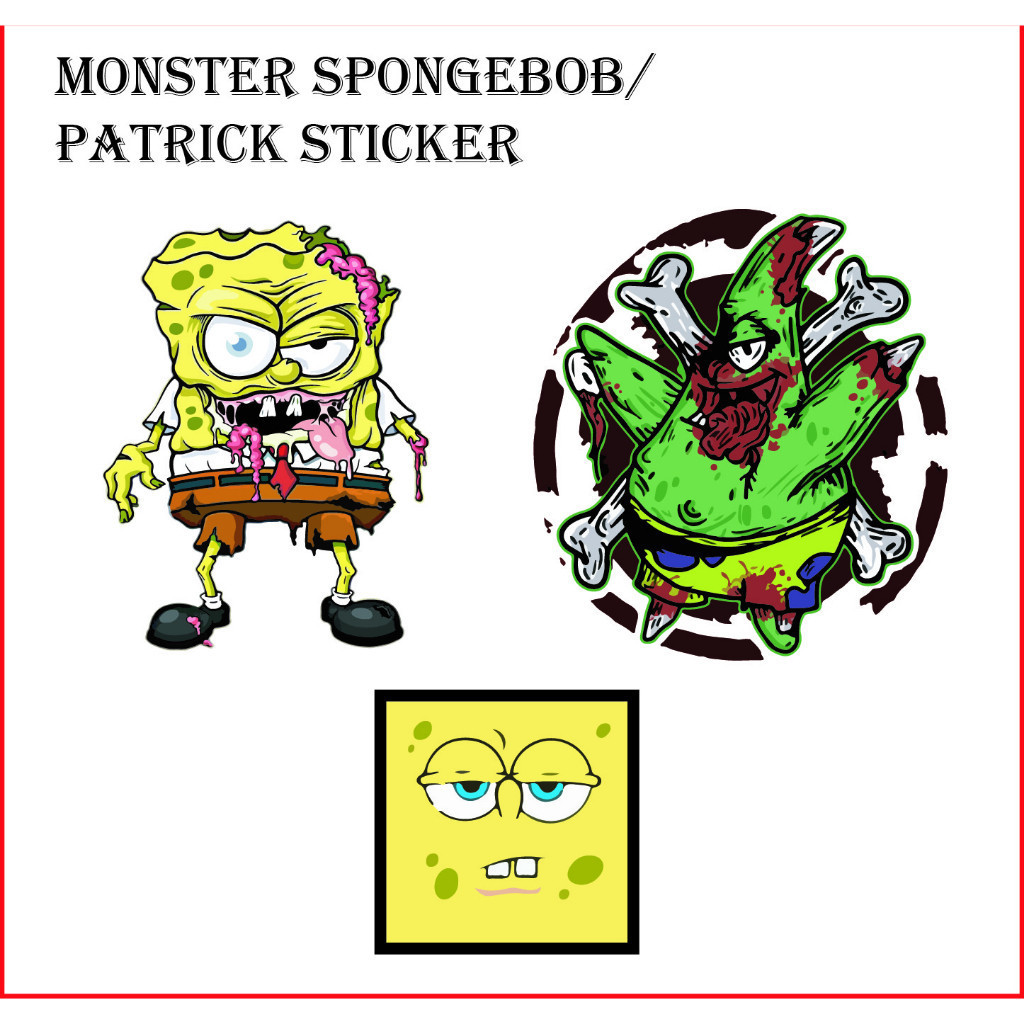 Sticker Motor Monster Spongebob Patrick Zombie | Shopee Malaysia