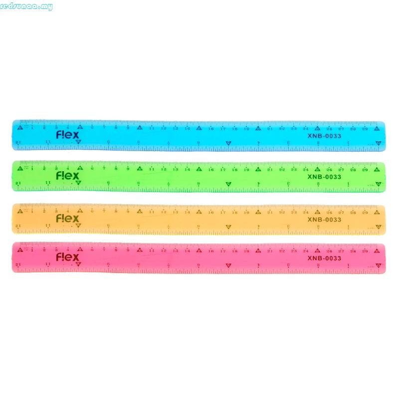 redsunaa Clear Colorful Ruler with Inches Metric Scales Flexible PVC ...