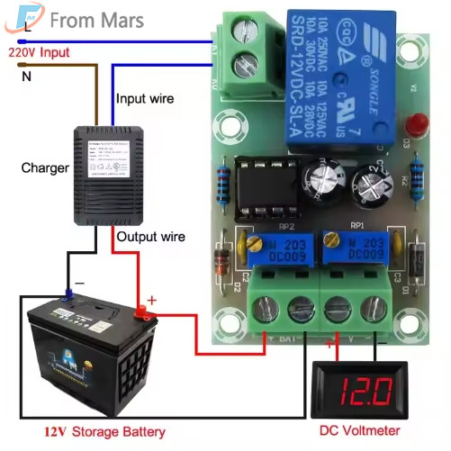 12V Battery Charging Control Board Xh-M601 Auto Charging Control Panel ...